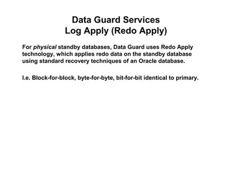 Oracle Dataguard Overview Ppt Databases Computer Software And