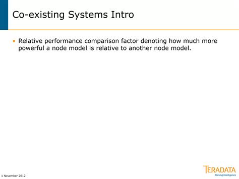 Teradata Co Existing Systems Parallel Efficiency Calculation