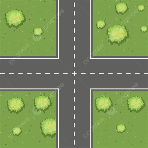 Aerial Scene Of Intersection Art Street Highway Vector Art Street