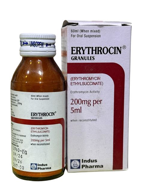 Erythrocin 60ml Suspension 200mg5ml Multan Plus Pharmacy
