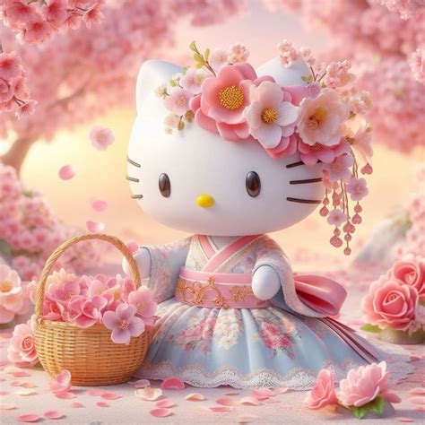 Cherry Blossom Hello Kitty Hello Kitty Art Hello Kitty Tattoos
