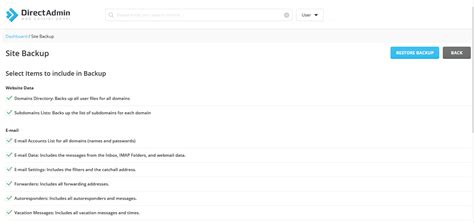 How To Create Restore A Backup Of Your Account In DirectAdmin
