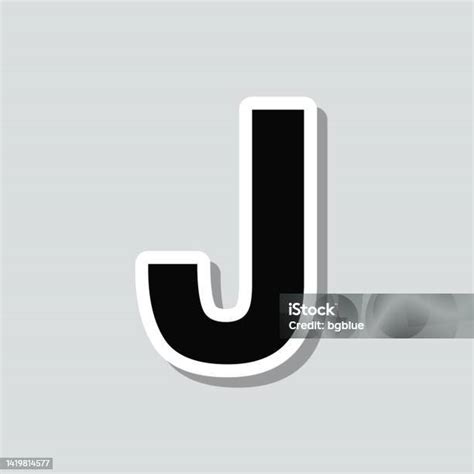 회색 배경에 문자 J 아이콘 스티커 3차원 형태에 대한 스톡 벡터 아트 및 기타 이미지 3차원 형태 개념 검은색 Istock