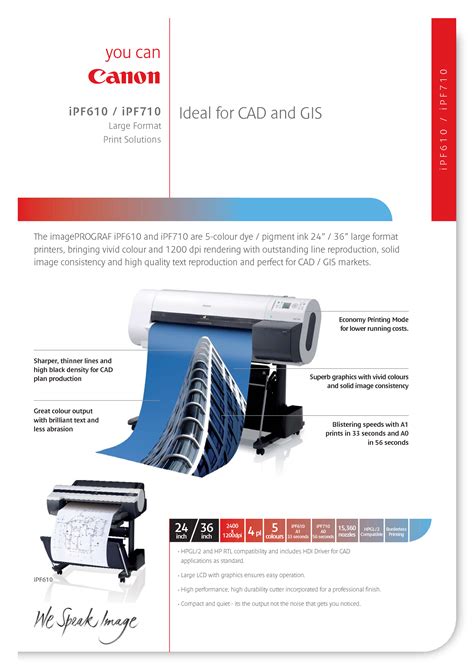 Fisa Tehnica Plotter PROGRAF IPF PROGRAF IPF CANON Plottere ROMANIAN PAPER DISTRIBUTION