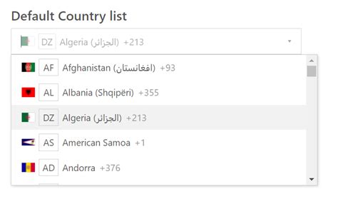 Country Dial Code List In Angular With Flags And Search Functionality