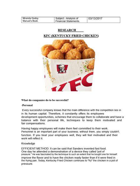Analysis Of Kfc Pdf Cooking Foods Analysis Of Kfc Pdf Cooking Foods