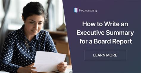 How To Write An Executive Summary For A Board Report Praxonomy Blog