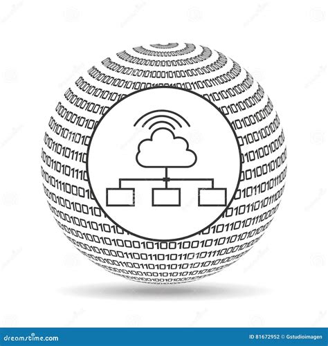 globe binary concept cloud connected data stock vector illustration