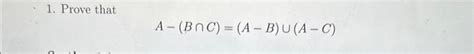 Solved Prove That A BC AB AC Chegg Com