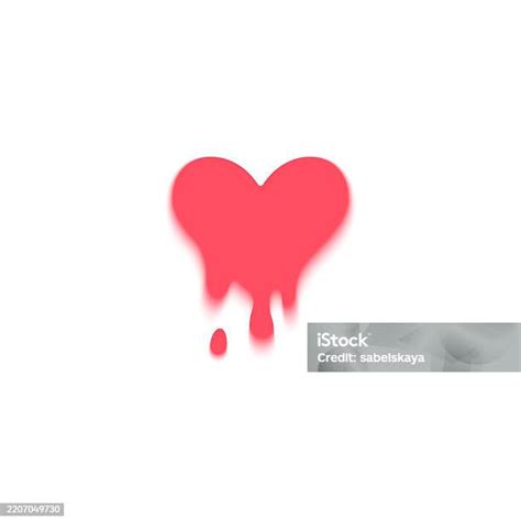붉은색 아픈 심장 떨어지는 혈액 그라데이션 흐릿한 벡터 요소 부상당한 심장 아우라 Y2k 깨진 사랑 기호 감정에 대한 스톡 벡터 아트 및 기타 이미지 Istock