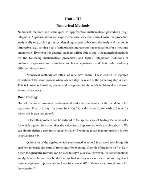 Numerical Methods Overview And Techniques Pdf Integral Numerical