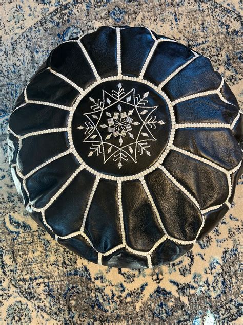 Moroccan Pouf Moroccan Leather Pouf Ottoman Moroccan Floor Pillow
