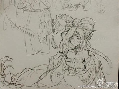 王者荣耀杨玉环简笔画 简笔画图片大全 蒲城教育文学网