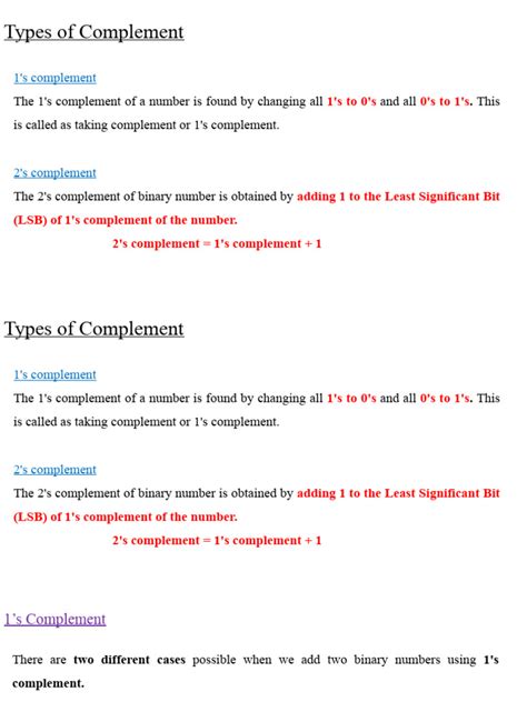 Complements Of Binary Numbers Pdf
