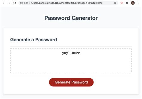 Github Kingpogonapassgen Js Simple Password Generator