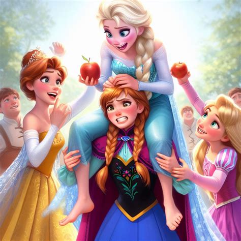 Frozen Anna And Elsa Shoulder Ride By Shoulderridelife On Deviantart