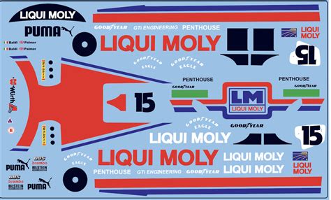 Decal Porsche 962C GTi Richard Lloyd Liqui Moly 1987 #15
