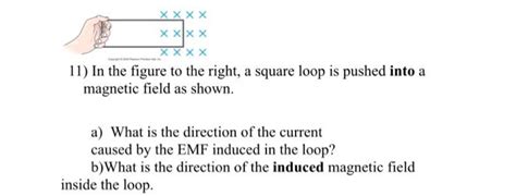 Solved In The Figure To The Right A Square Loop Is Chegg