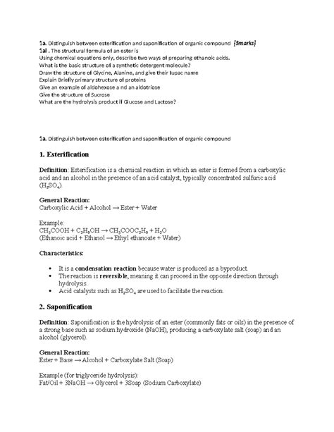 Chem Lesson Esterification Vs Saponification In Organic Chemistry