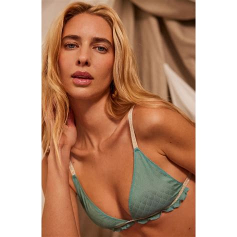 Silk Triangle Bra Turquoise And Gold Firouzeh Saeta Paris Wolf