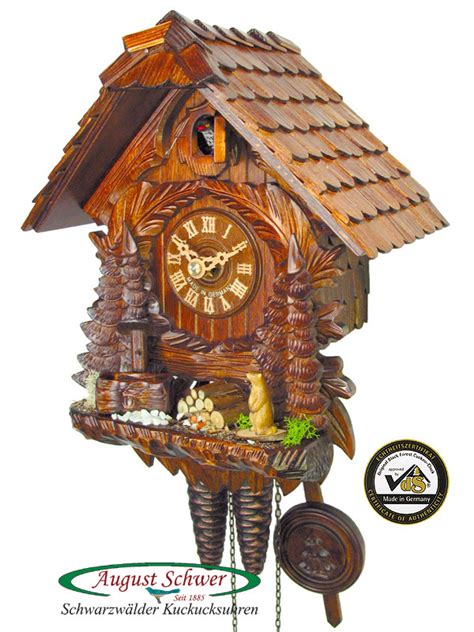 Black Forest 1 Day August Schwer Handcarved Groundhog Chalet Cuckoo
