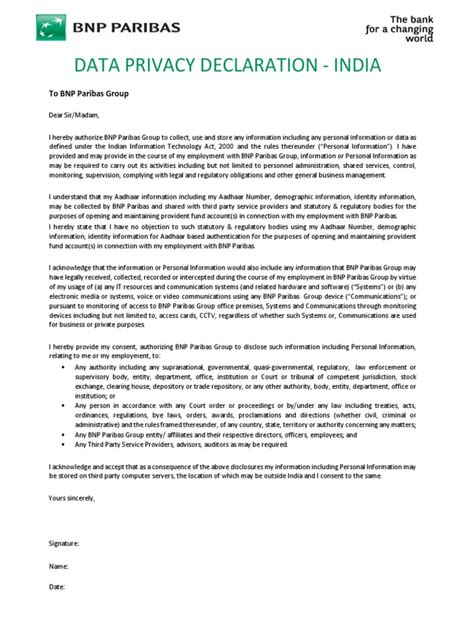 Data Privacy Declaration India V2 Pdf Information Privacy