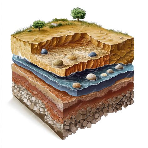 A Diagram Of The Process Of Sedimentation With Particles Settling In Layers Over Time Premium