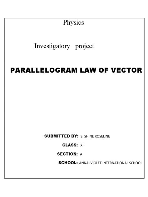 Physics Investigatory Project Pdf Force Euclidean Vector