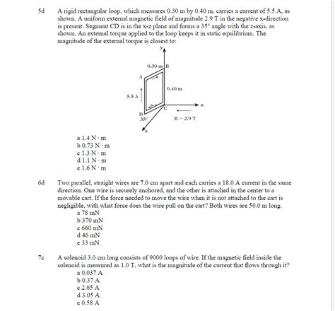 Solved D A Rigid Rectangular Loop Which Measures M By Chegg Com