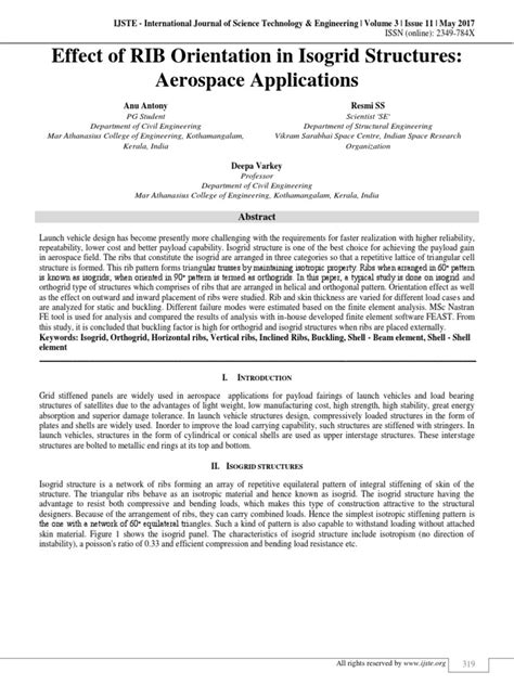 Effect Of Rib Orientation In Isogrid Structures Aerospace Applications
