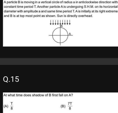 Answered A Particle B Is Moving In A Vertical Circle Of Radius A In