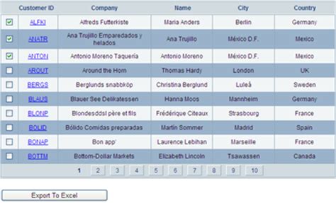 Export Selected GridView Rows To Excel