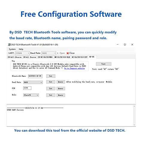 Dsd Tech Hc 05 Bluetooth Serial Pass Through Module Wireless Serial Communication With Button