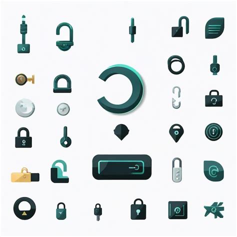 Encryption Vector Set White Background Isolated A High Quality Premium Ai Generated Image