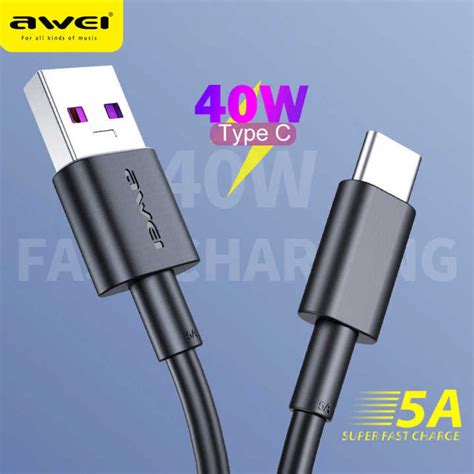 Awei Cl M Meter Smart Fast A W Usb To Type C Usb To Micro Charging Cable And Data Cable