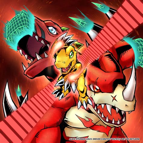 Agumon Tyranomon And Redv Dramon Digimon Drawn By Keyliom Danbooru