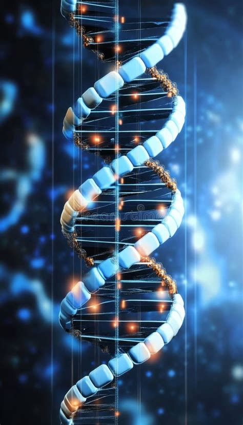 Illuminated Glowing Dna Helix Structure Biotechnology Illustration For Advanced Medical