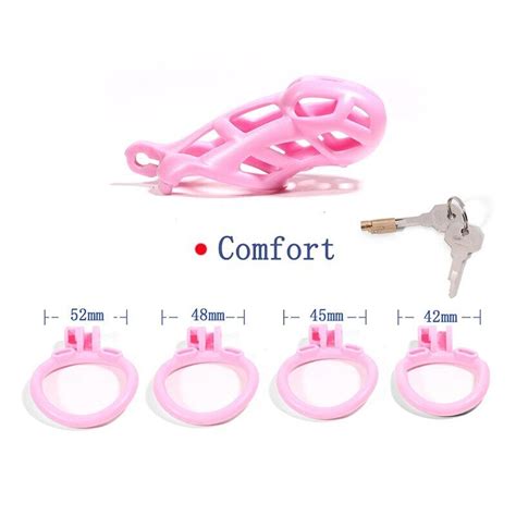 Sissy Pink Chastity Cage Light High Quality Lock In Desire Cage 4 Arc