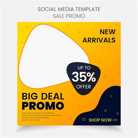 큰 거래 프로모션 소셜 미디어 템플릿 배너 프리미엄 벡터