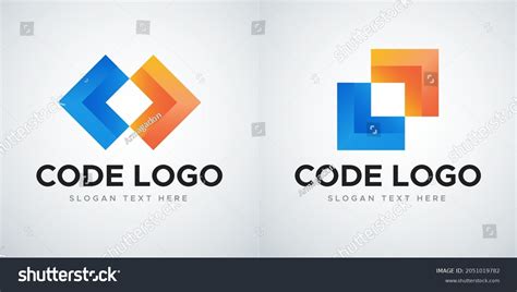 Modern Code Logo Template Set Stock Vector Royalty Free Shutterstock