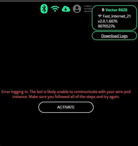 Error Initializing Bluetooth On The Device Running Wire Pod Use The Following Site On Any