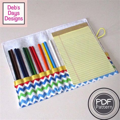 Pencil Notepad Holder Pdf Sewing Pattern Digital Download How To Make A Cloth Artist Drawing