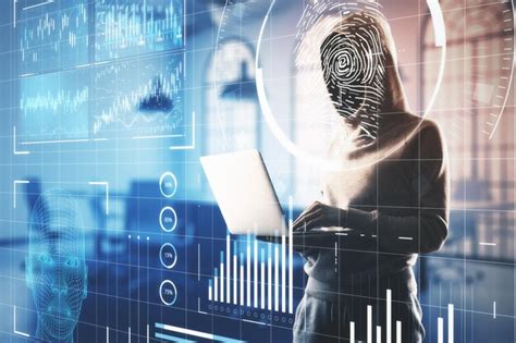 Premium Photo Hacker Using Laptop With Abstract Glowing Finger Print