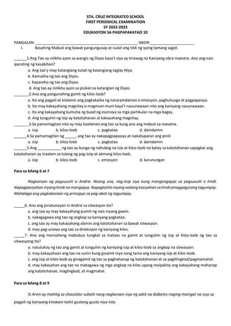 Esp Melcs Grade 10 Pdf