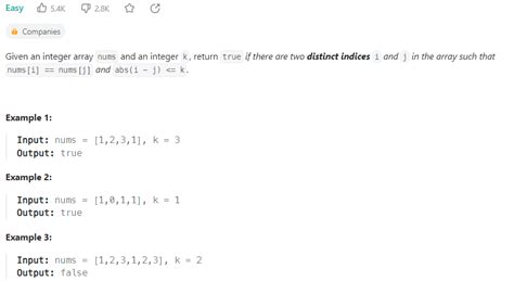 Leetcode Ntains Duplicate Ii