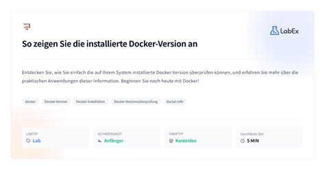 So Zeigen Sie Die Installierte Docker Version An Labex