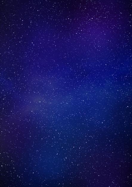 무한 우주의 밤 푸른 별이 빛나는 하늘 세로 배경 3d 일러스트 프리미엄 사진