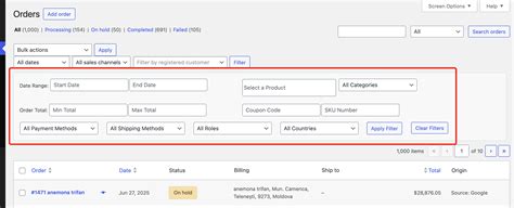 Extra Order Filters Woocommerce Marketplace