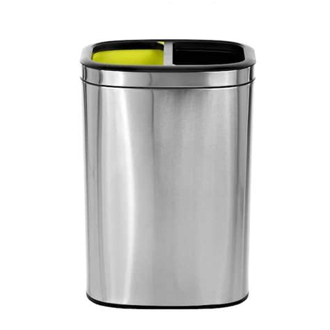 Garbage Can Kitchen 40l Dual Compartment Stainless Steel Trash Can