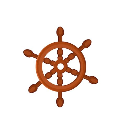 Il Timone Della Nave Vector Cartoon Illustrazione Vettore Premium